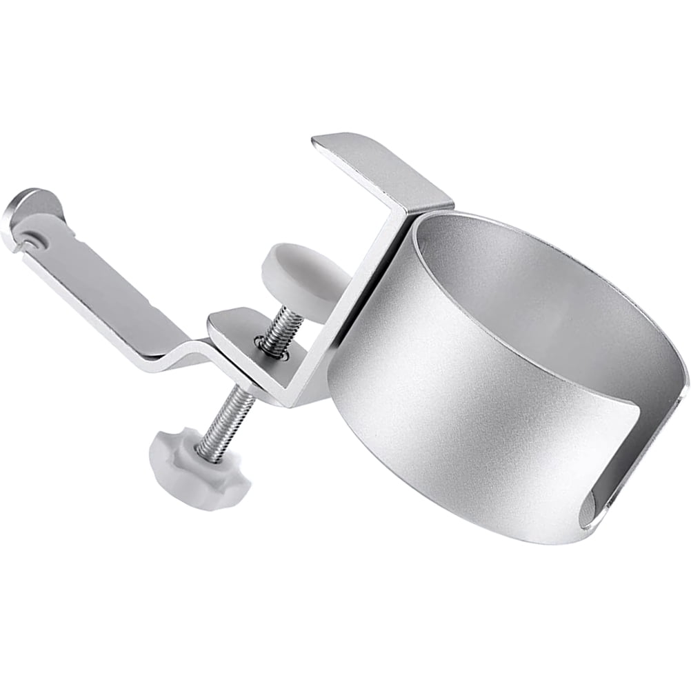 UEETEK Plated Silver Headset Stand and Adjustable Desk Cup Holder with ...