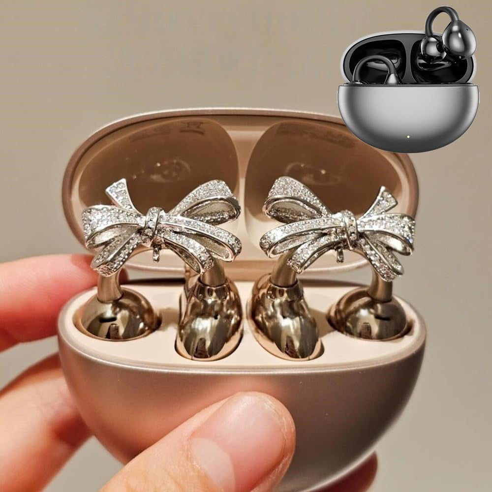 Earphone Wireless Bluetooth Jewelry,with Butterfly Bow,Super Shiny ...
