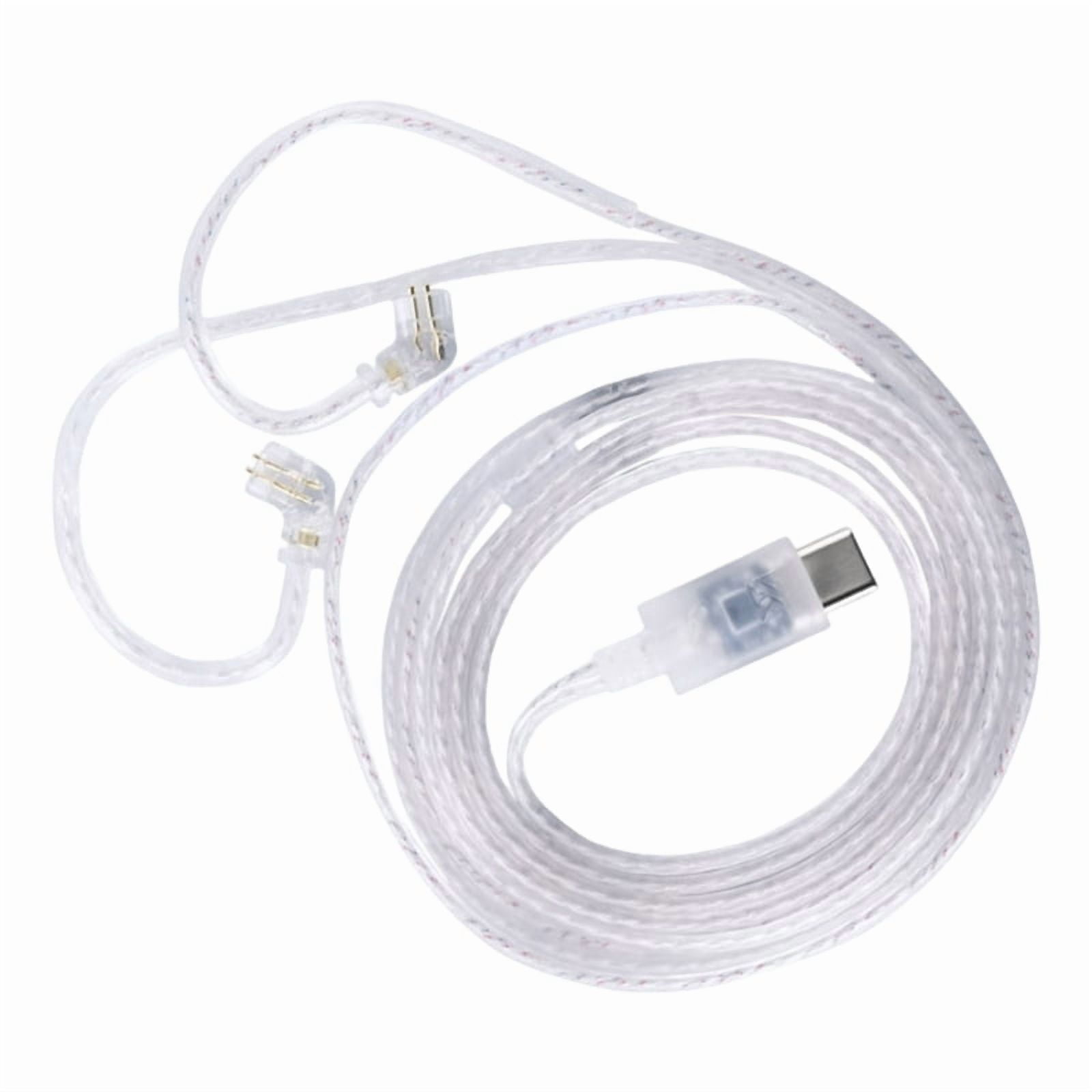 Earphones Cable Type C 2PIN Cable HiFi Auditory Cable 4 Cored Braided ...