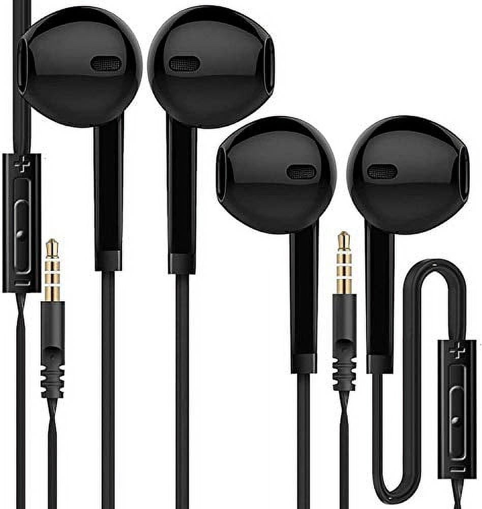 Earphones with Microphone in Ear Stereo Audio Earphone Earbuds Slide Bar Volume Controller Wired PC Gaming 3.5mm Headphones Upgraded 2 Pack Black Walmart