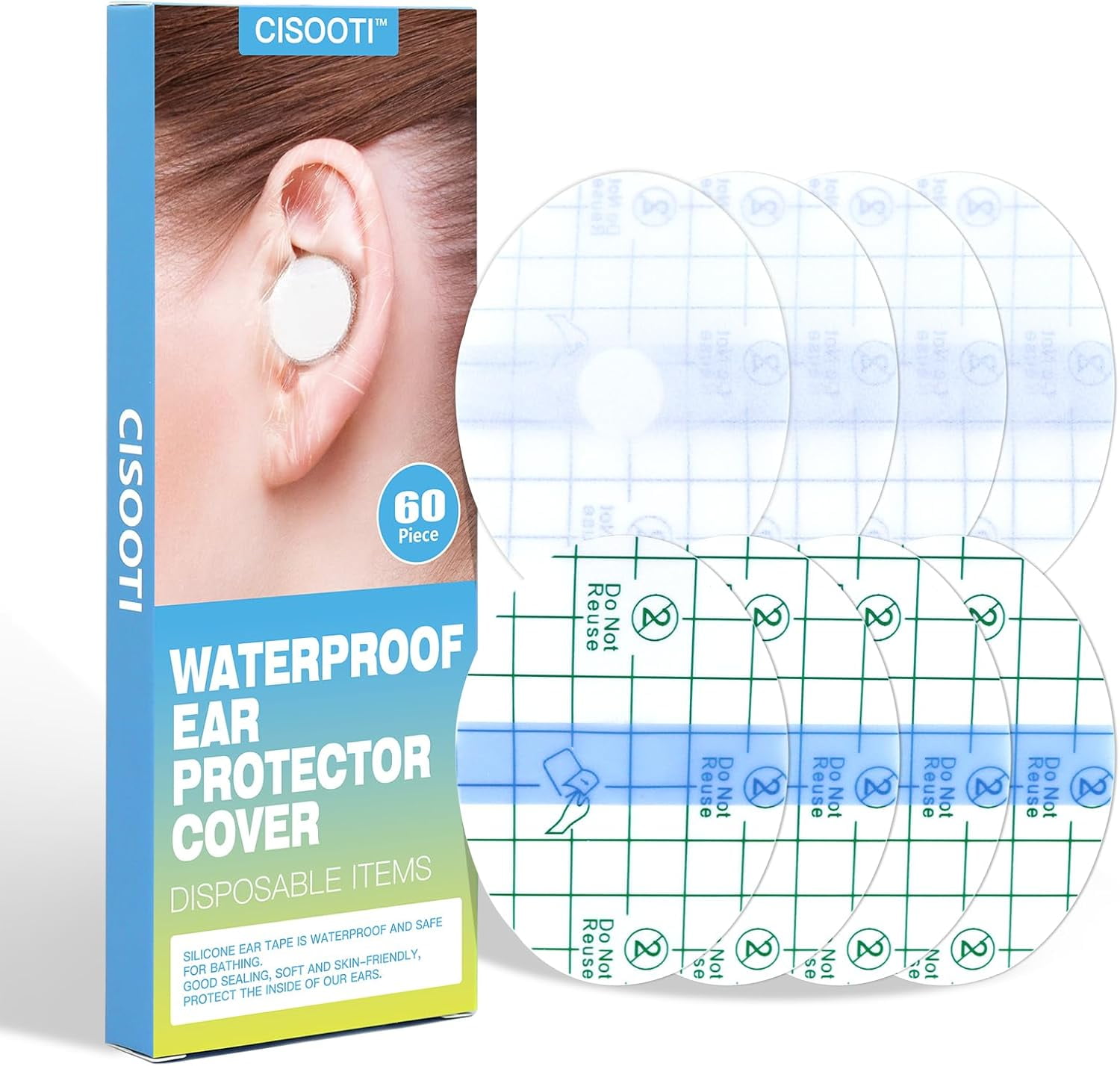 Earplugs for Waterproof,Ear Covers Swimming Shower Ear Protectors,60 ...