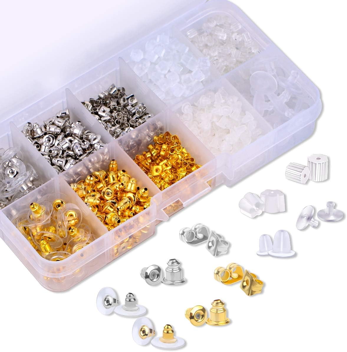 Earring Backs 10 Styles Earring Accessories Safety Bullet Earring ...