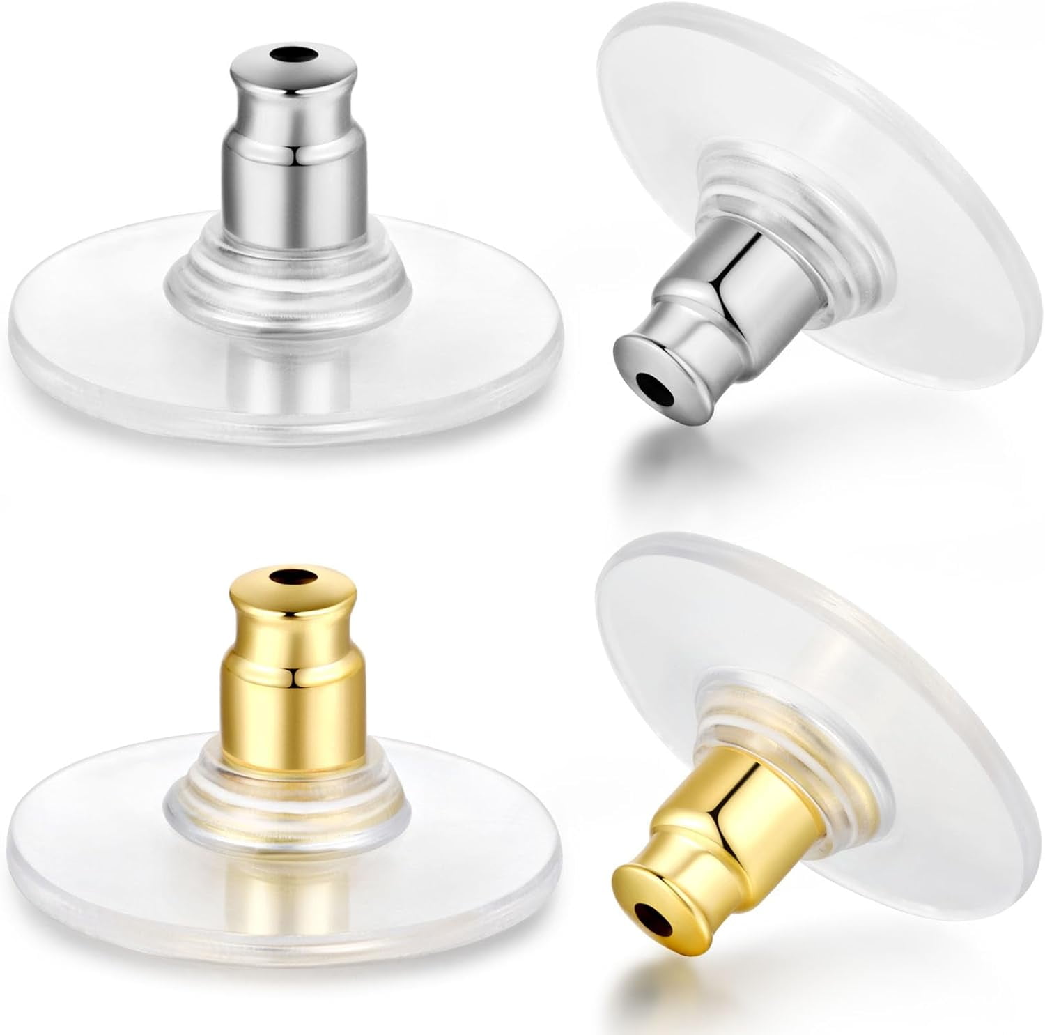 Earring Backs, 100pcs Flat Earring Backs for Studs/Droopy Ears ...