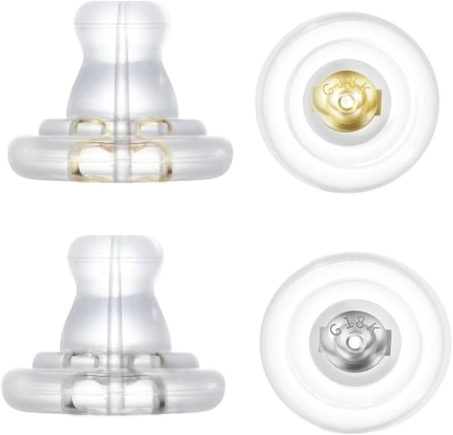 Earring Backs,18K Gold Silicone Earring Backs Replacements,Locking ...