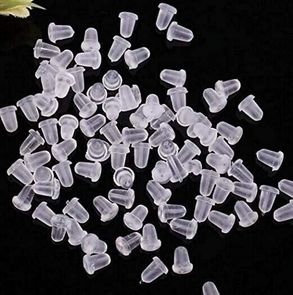 Menkey Earring Backs Hypoallergenic Clear Silicone Rubber for Studs 4mm ...