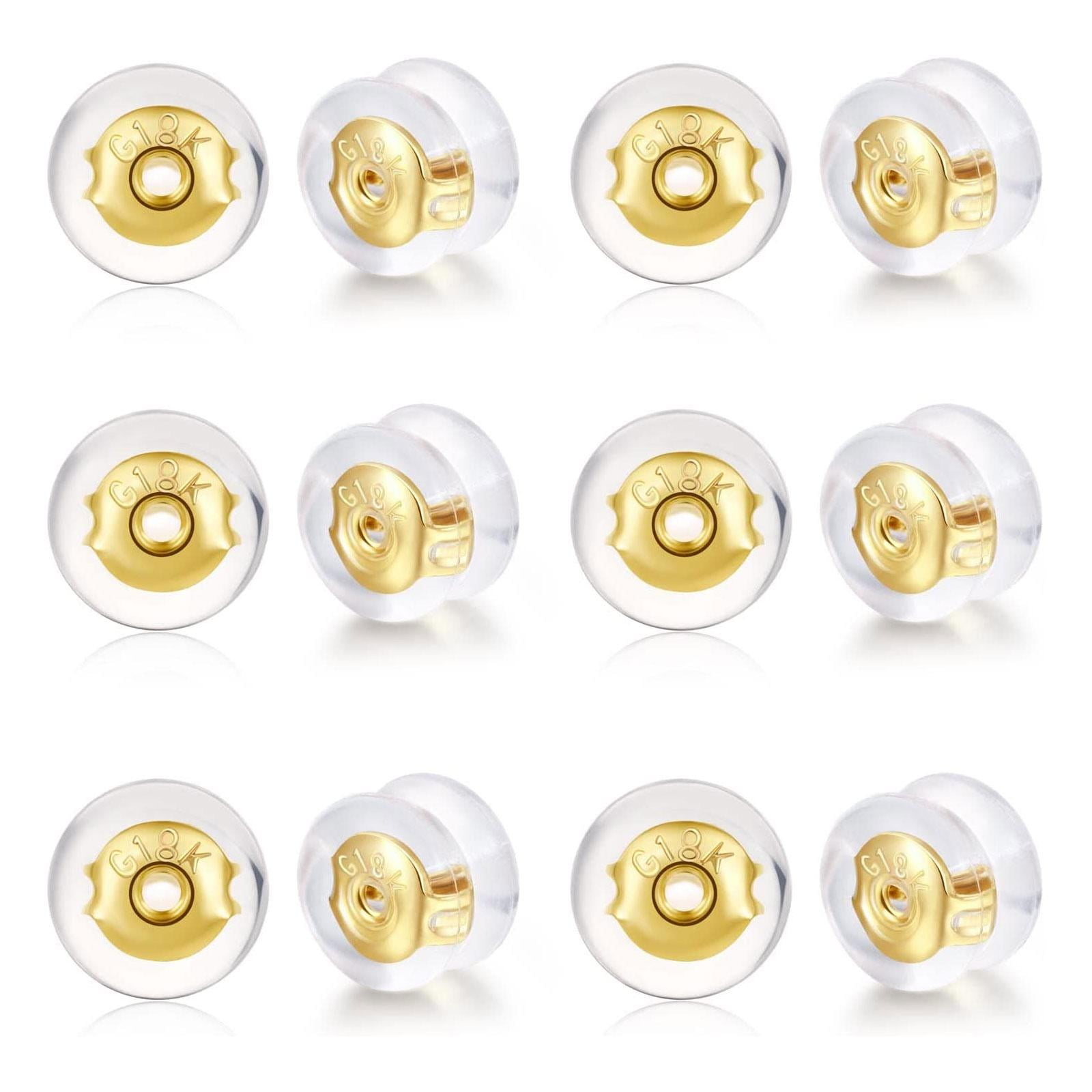 Earring Backs,Silicone Earring Backs for Studs/Droopy Ears,Locking ...