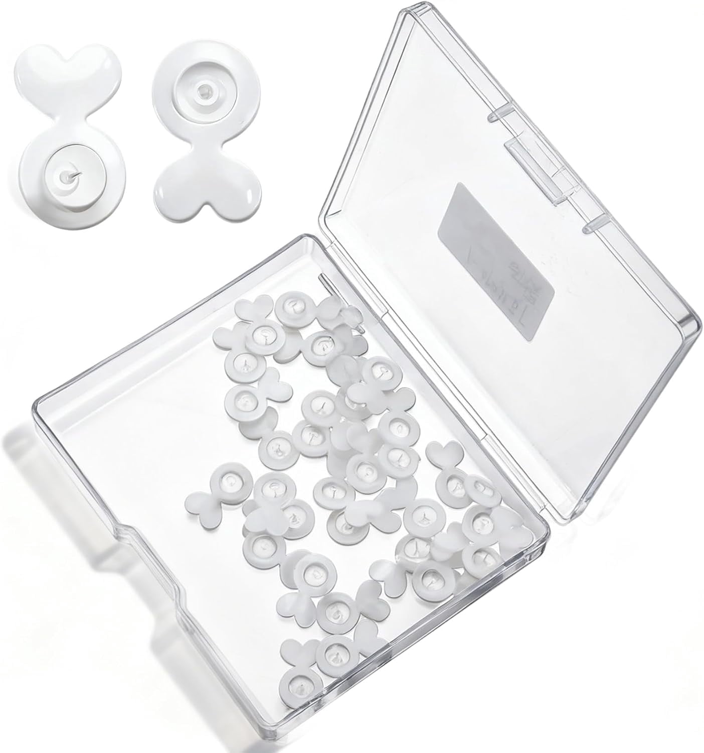Earring Backs for Droopy Ears, 32 Pcs White Acrylic and Clear Silicone ...