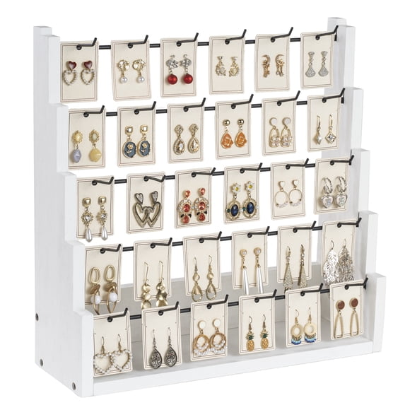 Earring Display for Vendors, 30 Hooks Solid Wood Jewelry Display for ...