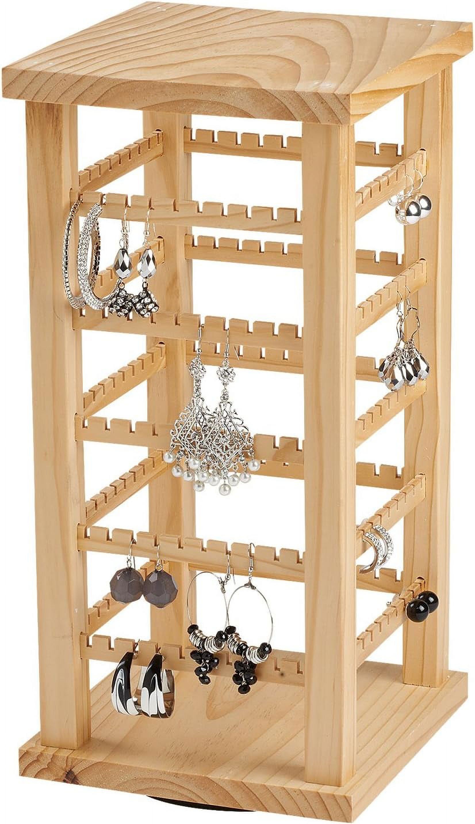 Earring Display - Wood Display Carousel - Rotating - Walmart.com