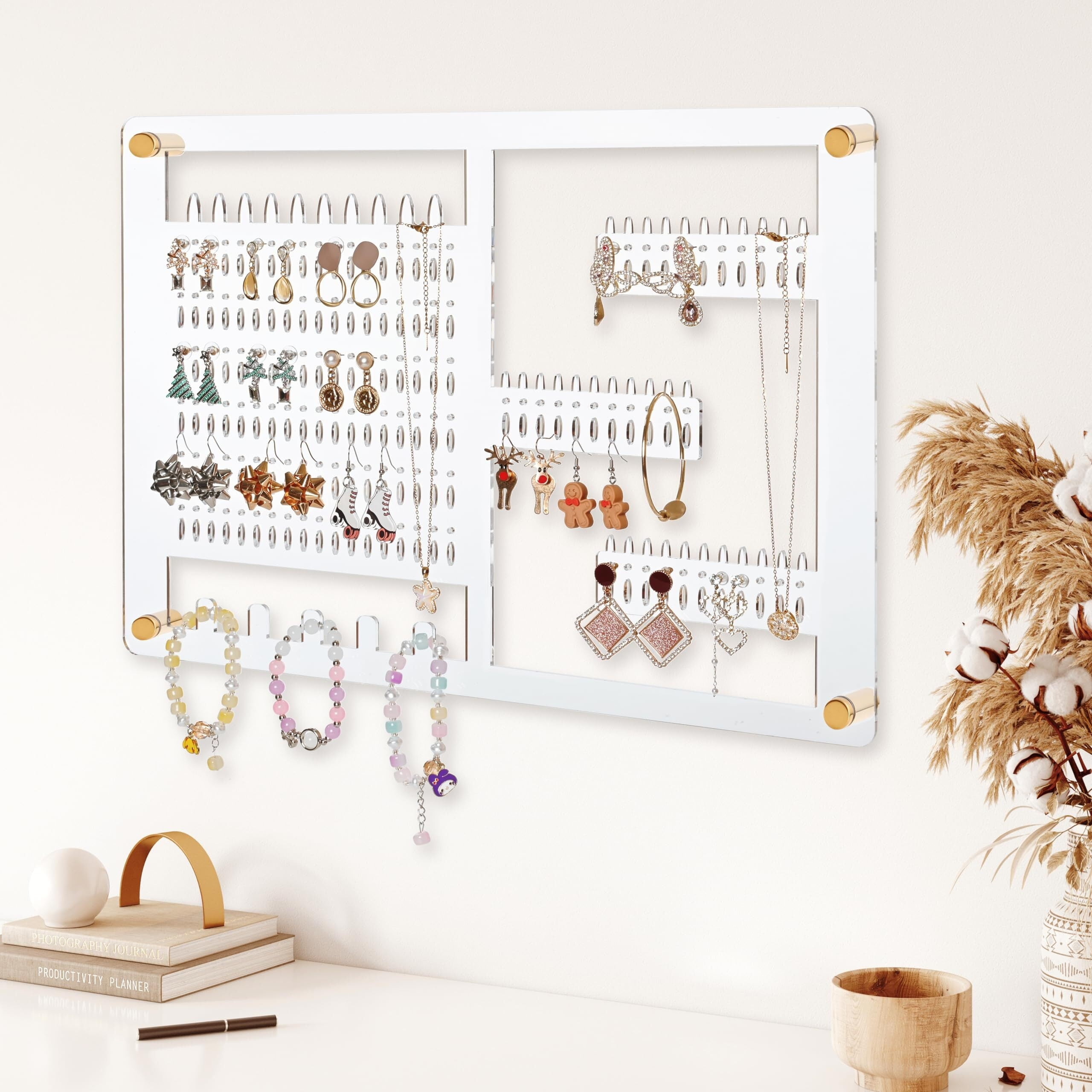 Earring Holder Organizer Wall, Hanging Jewelry Organizer, Wall Mounted ...