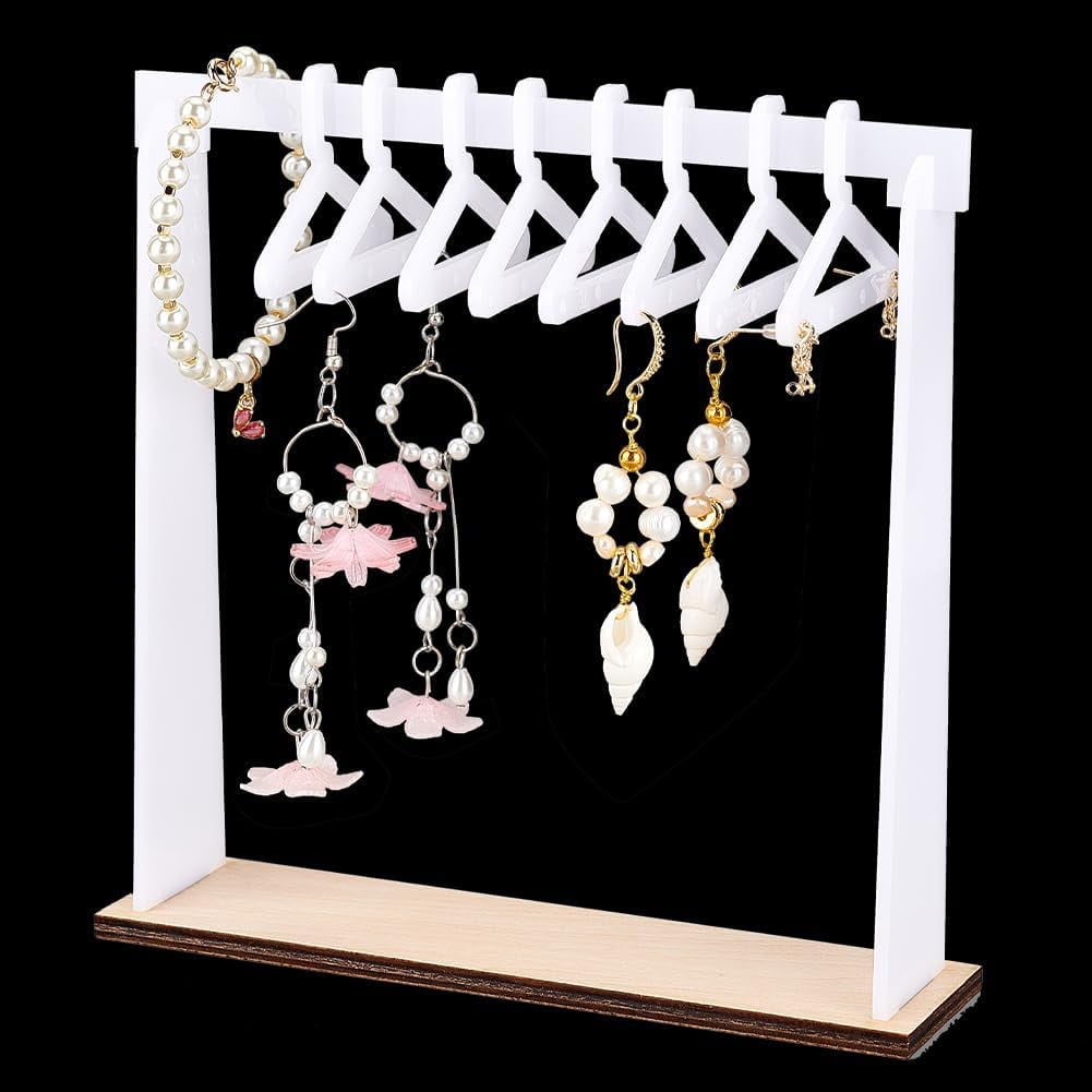 Earring Holder Rack with Coat Hangers 32 Holes Jewelry Mini Hanger Rack ...