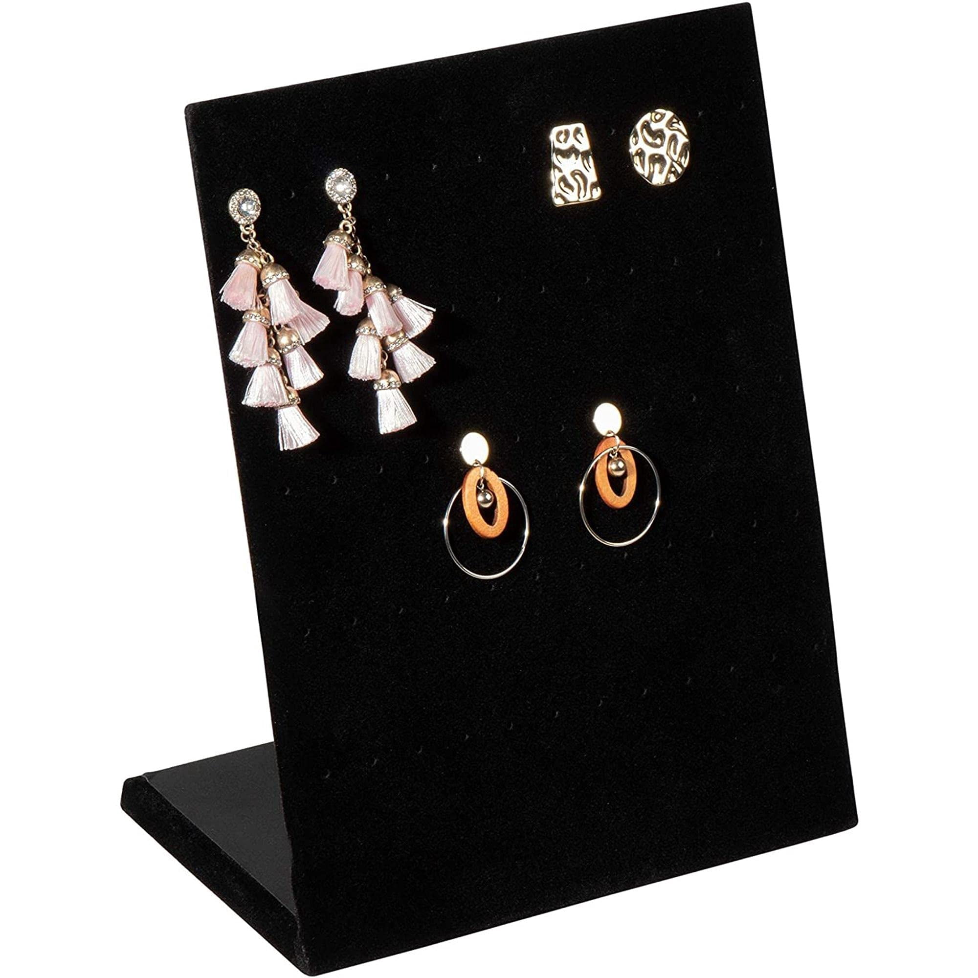 Earring Holder - Velvet L-Shape Earring Display Stand, Organizer, Rack ...