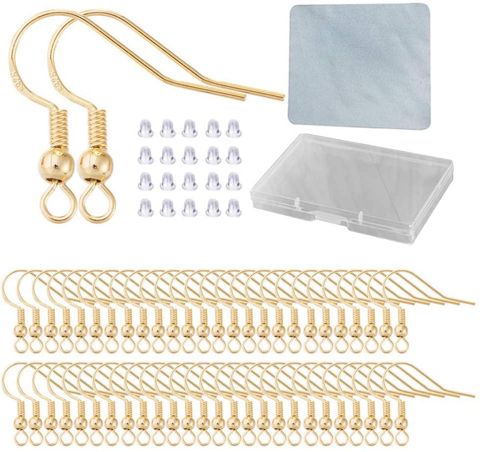 Earring Hooks for Jewelry Making - 120 PCS/60 Pairs Hypoallergenic 14K ...