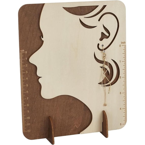 Earring Measurement Display Stand Woman Printed Wood Earring Organizer ...