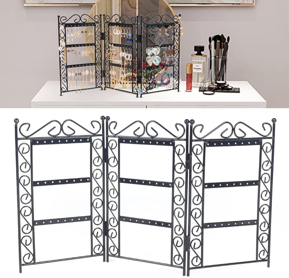 Earring Organizer, 3 Doors 72 Holes Foldable Earring Organizer ...
