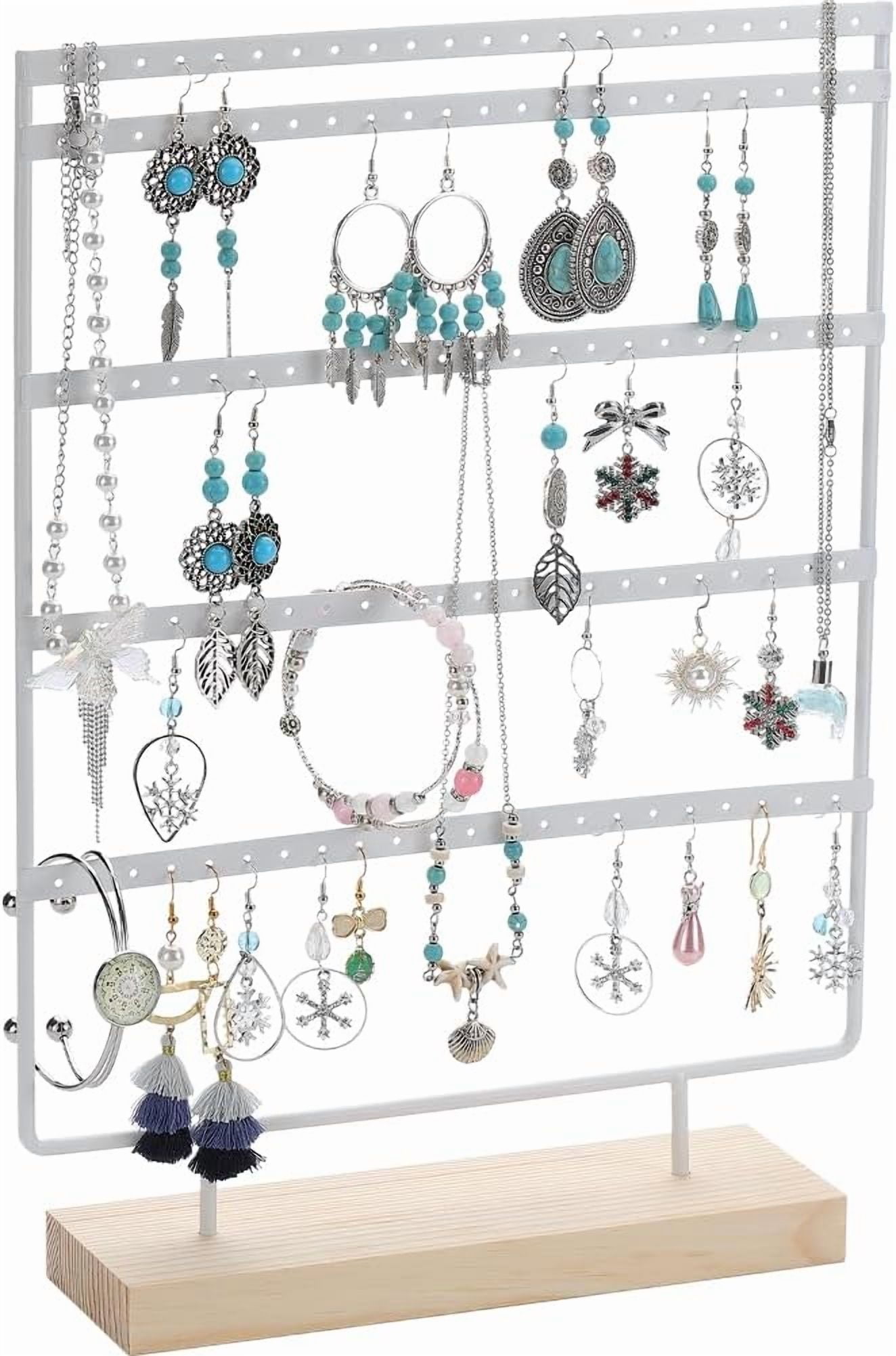 Earring Rack White Earring Display Stand 14.6 inch Large Earring Holder ...