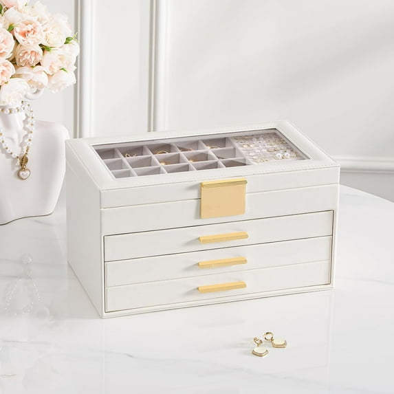 Earring Storage Box Case, Large Earring Jewelry Holder Organizer for ...