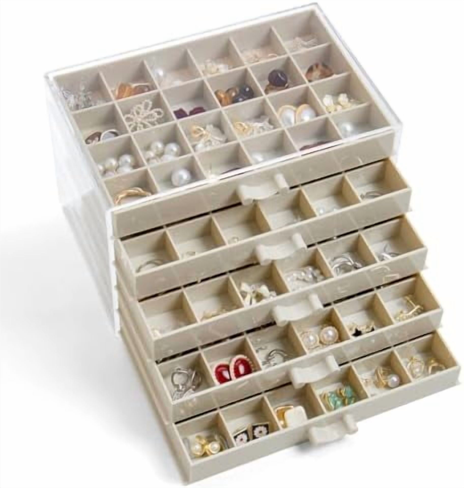 Earring Storage Box Organizer, Acrylic Jewelry Storage Box Holder 5 ...