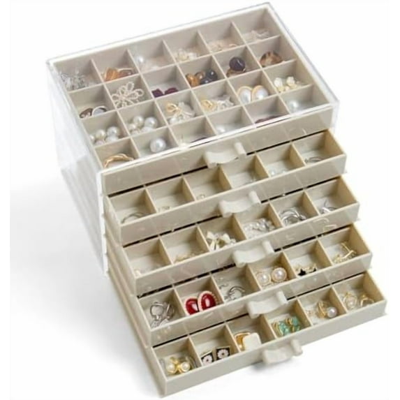 Earring Storage Box Organizer, Acrylic Jewelry Storage Box Holder 5 ...