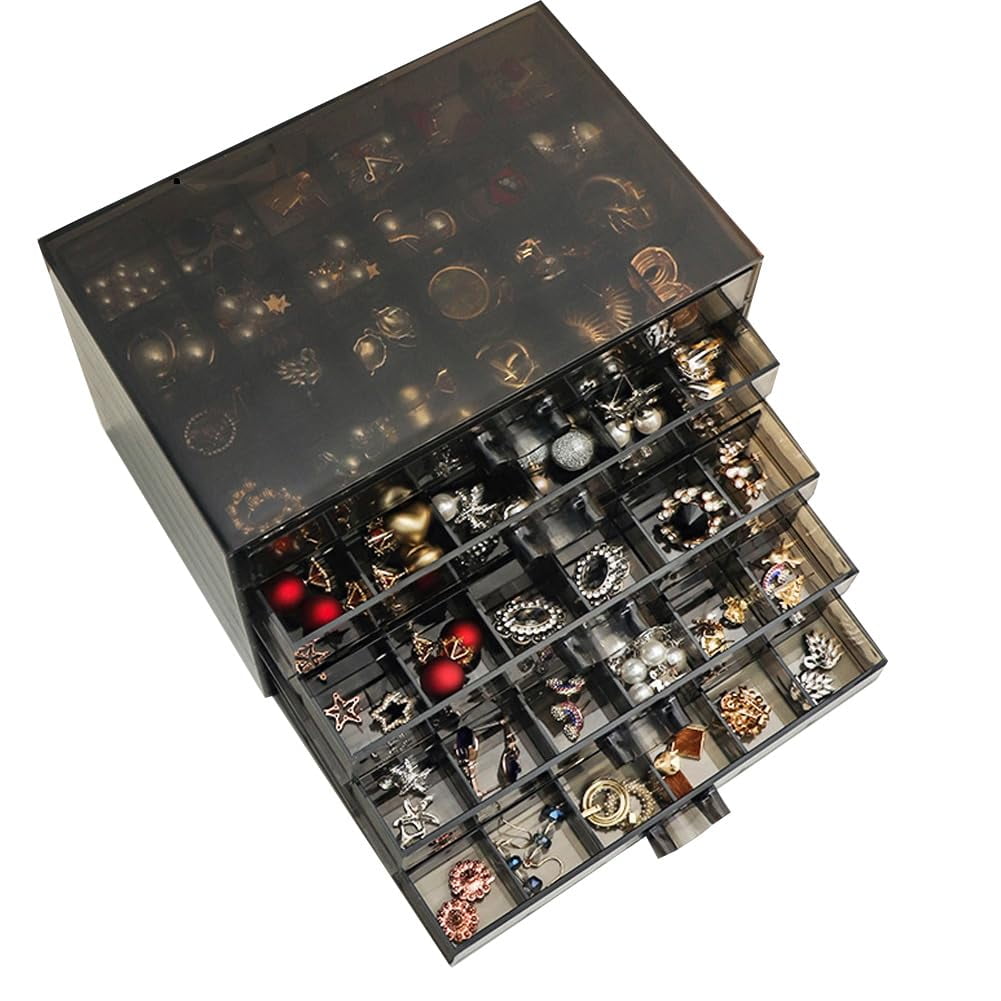Earring Storage Box Organizer, Acrylic Jewelry Storage Box Holder 5 ...