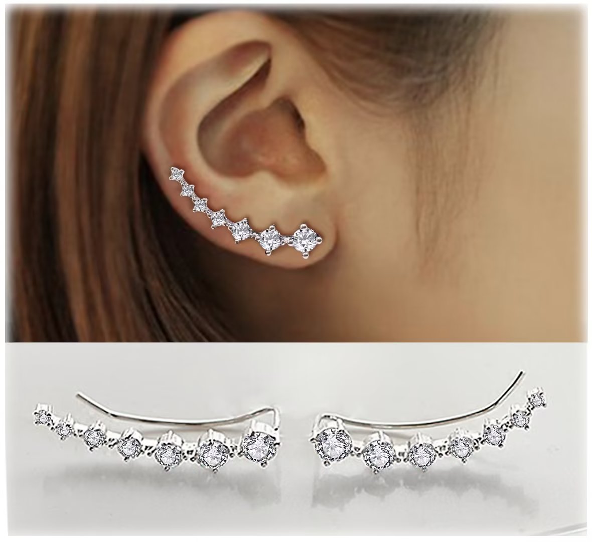 Besufy Women Earring,Non Piercing Needed Geometric Ear Clip Hoop ...