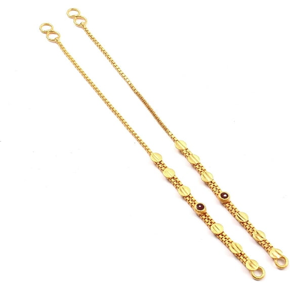 Earrings 1, 2, 3 Layer Kan Chain Gold Tone Ad Cz White Stones Gold Plated Kanoti Crystal Ear to ...