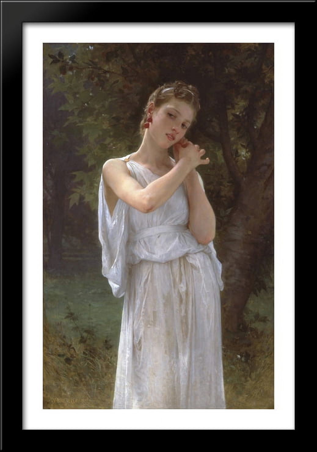 Earrings 26x40 Large Black Wood Framed Print Art by William-Adolphe ...