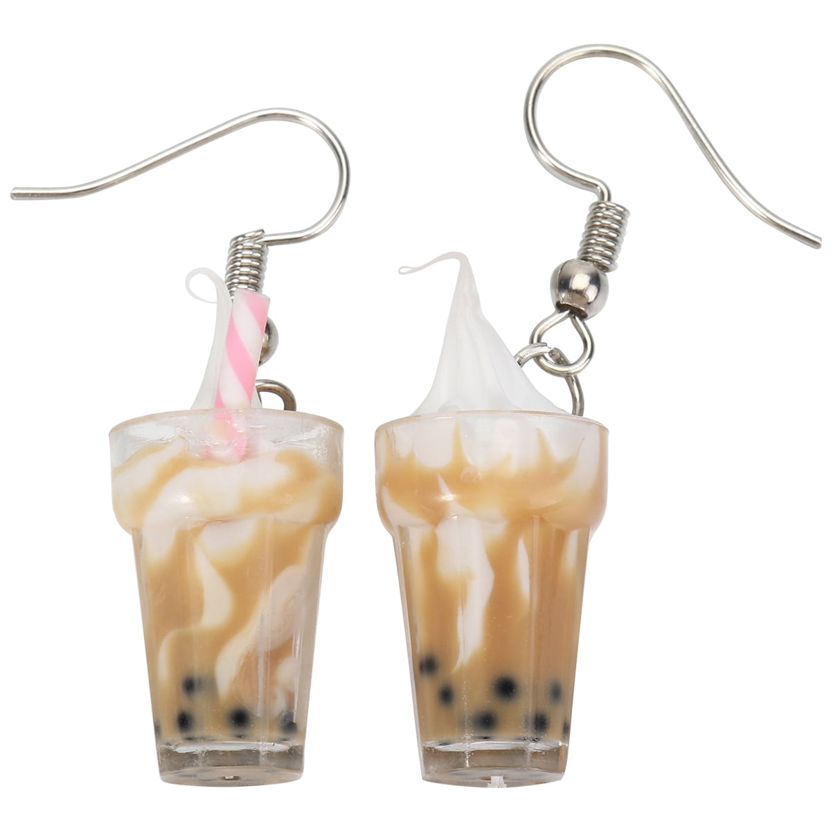 Earrings Drop Tea Funny Ice Cream Dangle Bubble Ear Boba Earring Milk ...