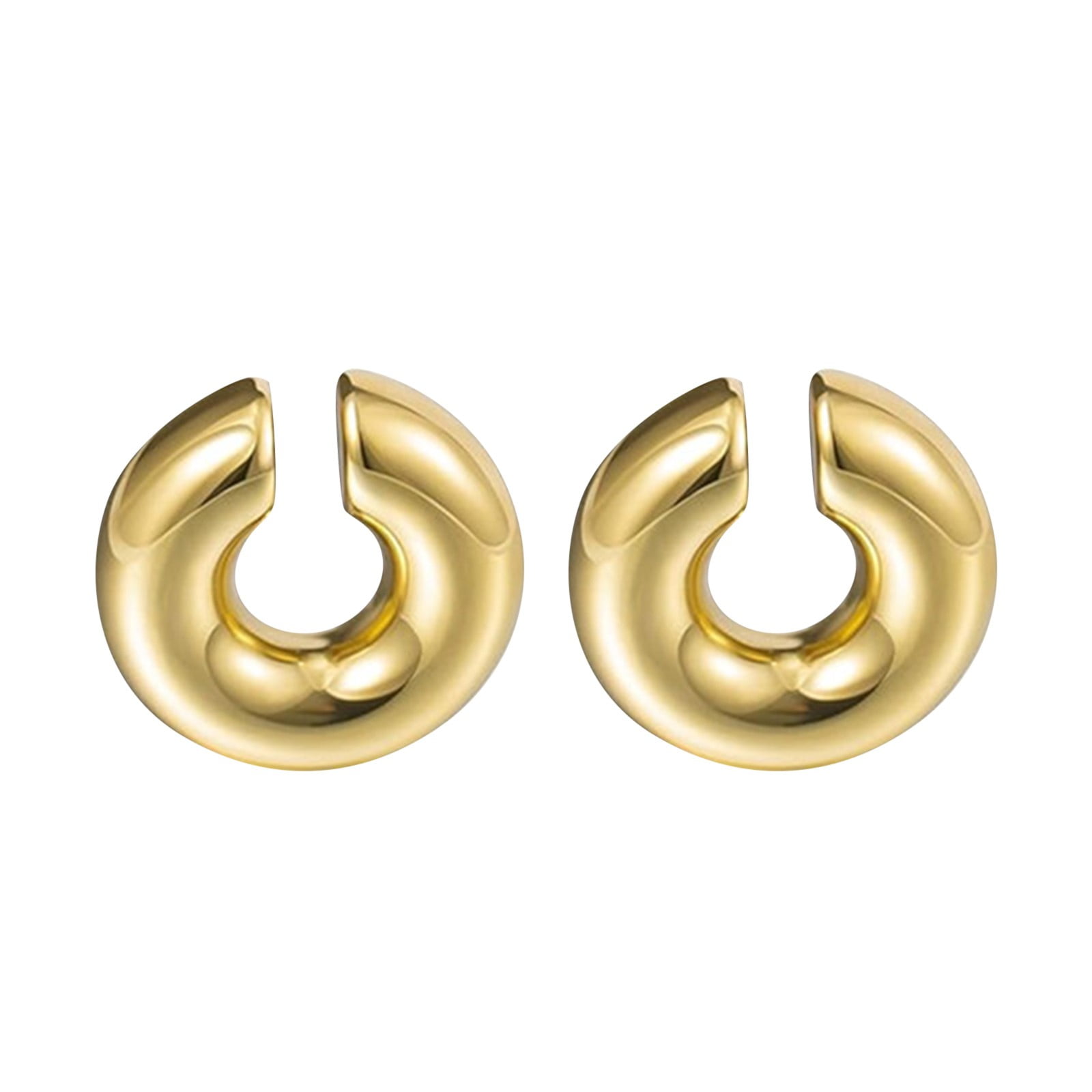 Earrings Fashion Stereo Large Smooth Ear Cartilage Ring Ear Hanging ...