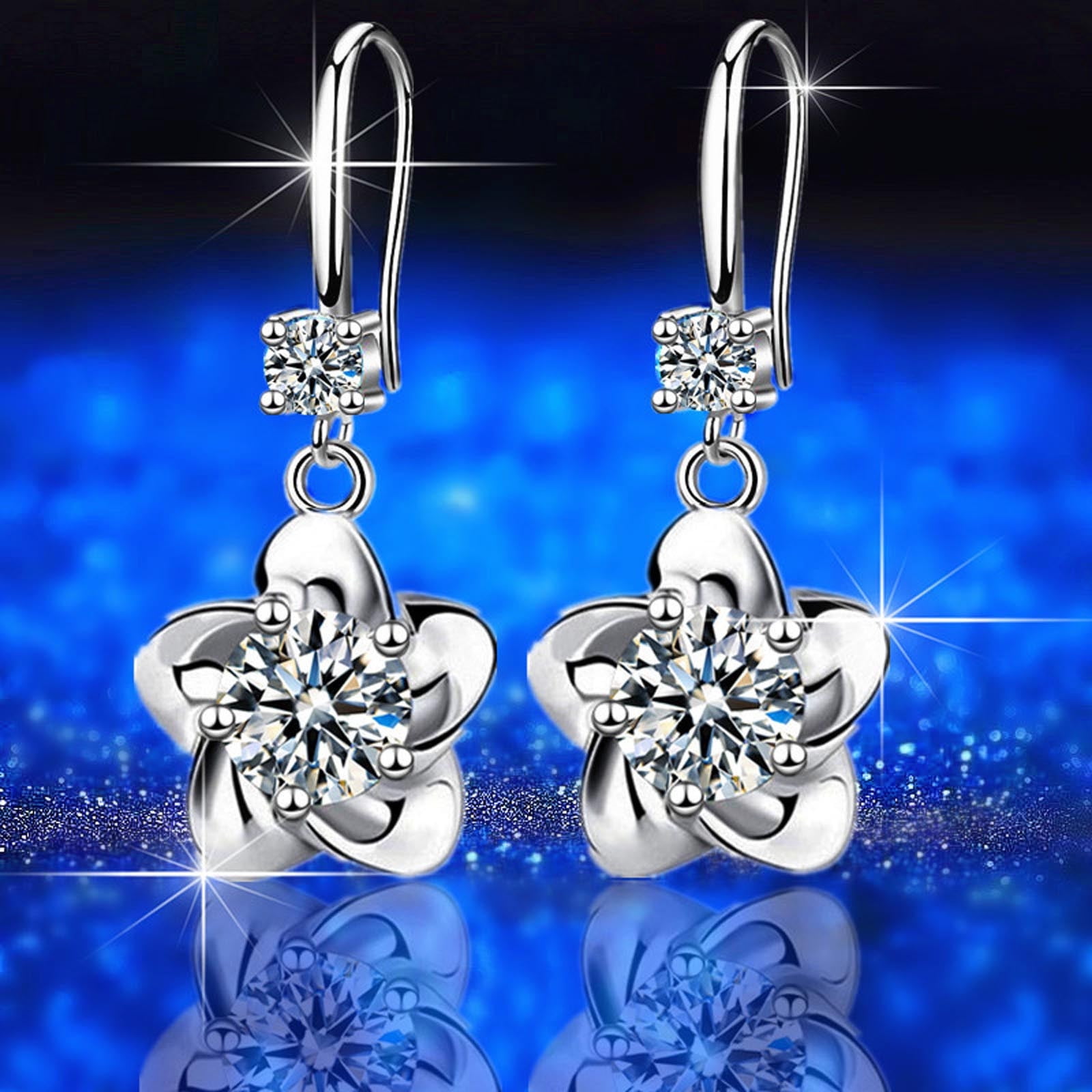 Earrings Ladies Earrings Temperament Diamond Earrings - Walmart.com