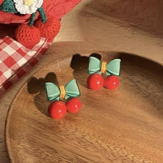 Earrings Red Earrings Ear Studs Ear Clips Acrylic for Fashion Outfits ...