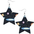 Earrings The Solar Family Printed Leather Star Earrings Leather ...