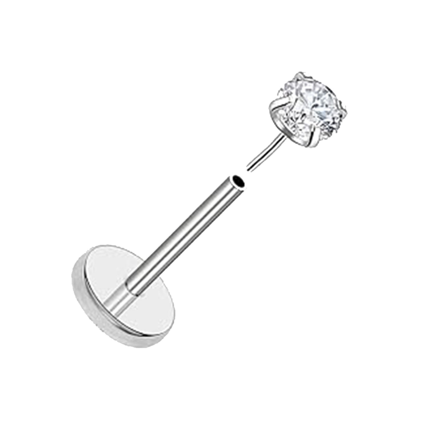 Earrings for Piercing and Body Jewelry – Non Threaded Flat Back Design ...