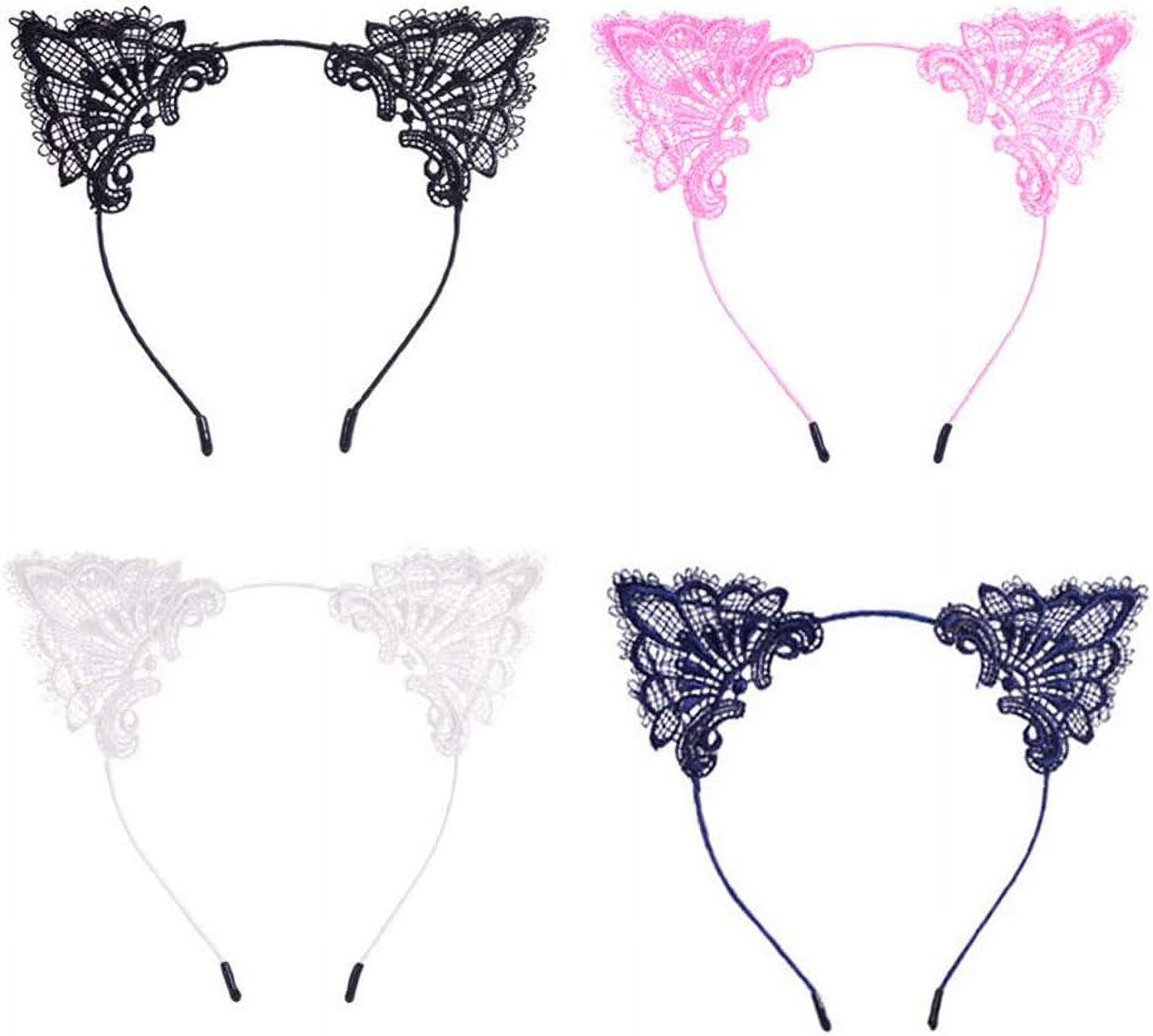 Ears Headband Lace Christmas Hair Bands Hair Hoop Kitten Headpiece ...
