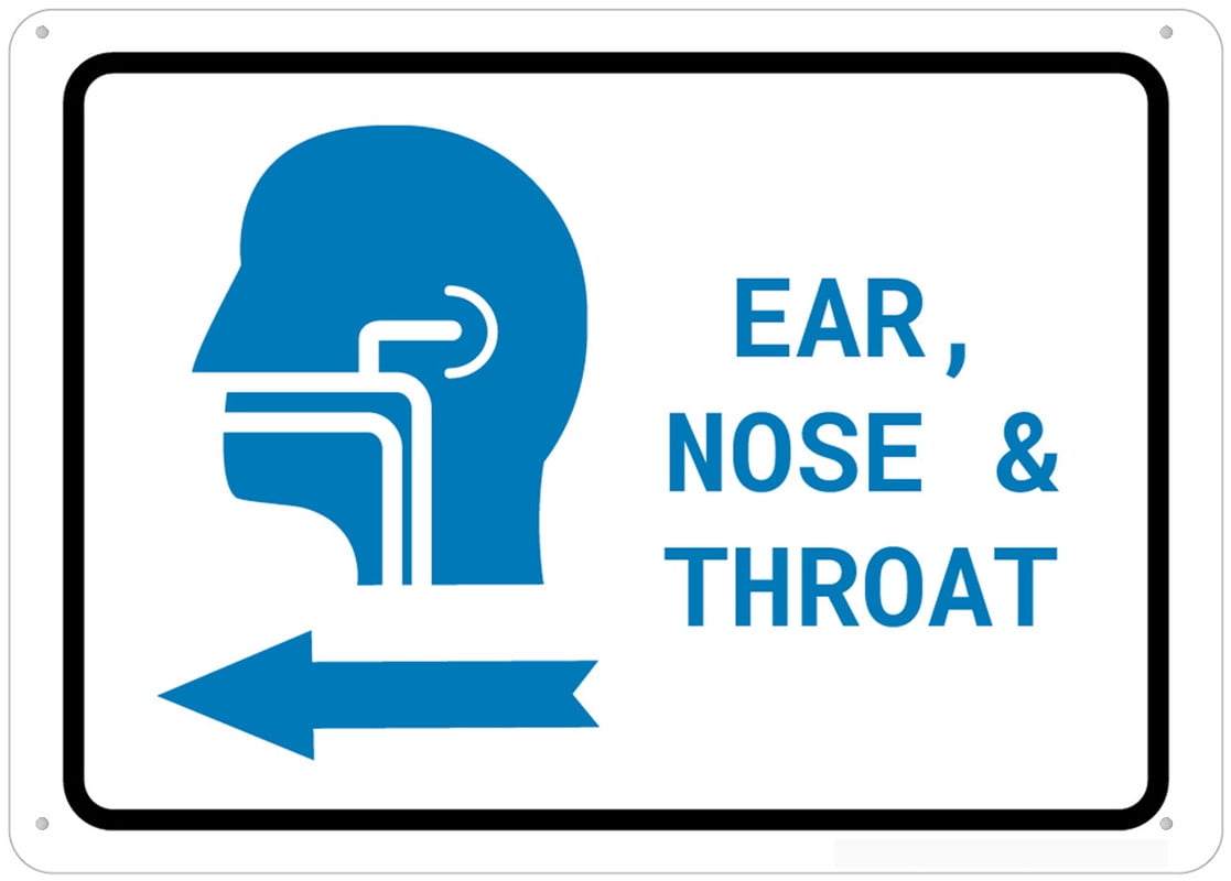 Ears Nose And Throat Ent Left Arrow Sign For Business 8"X12" Rust Free ...