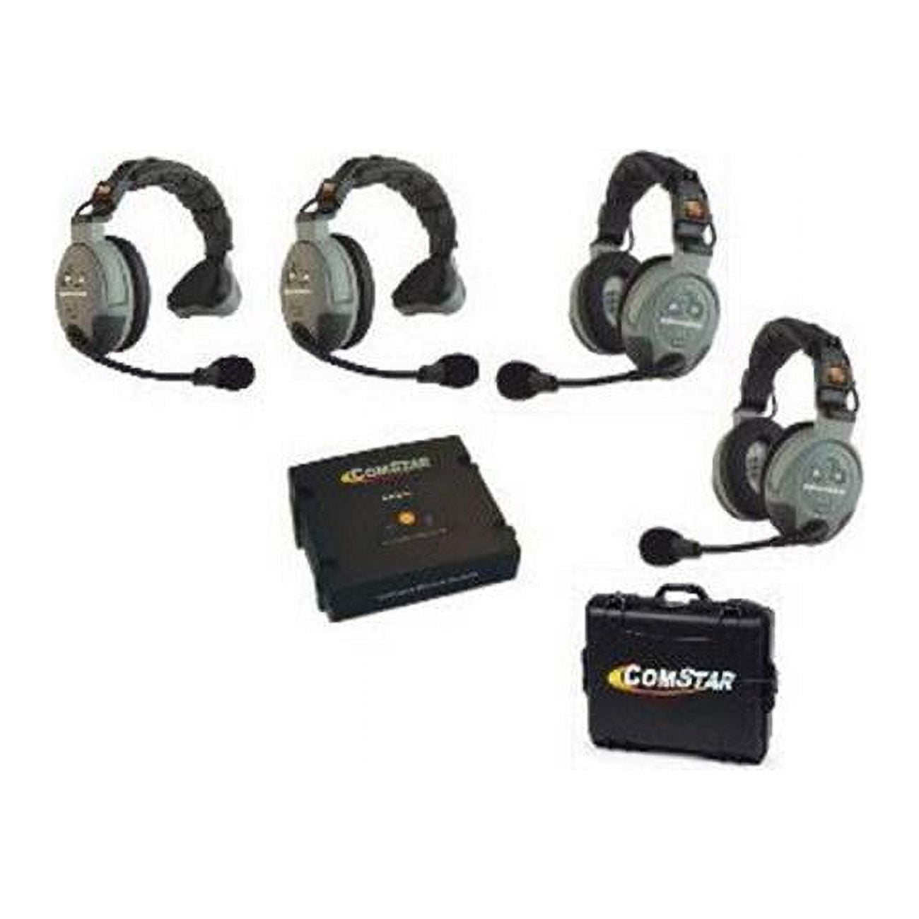 Eartec EAR-COMSTAR-XT4S Complete 4 Person System with 4 Single Headsets ...