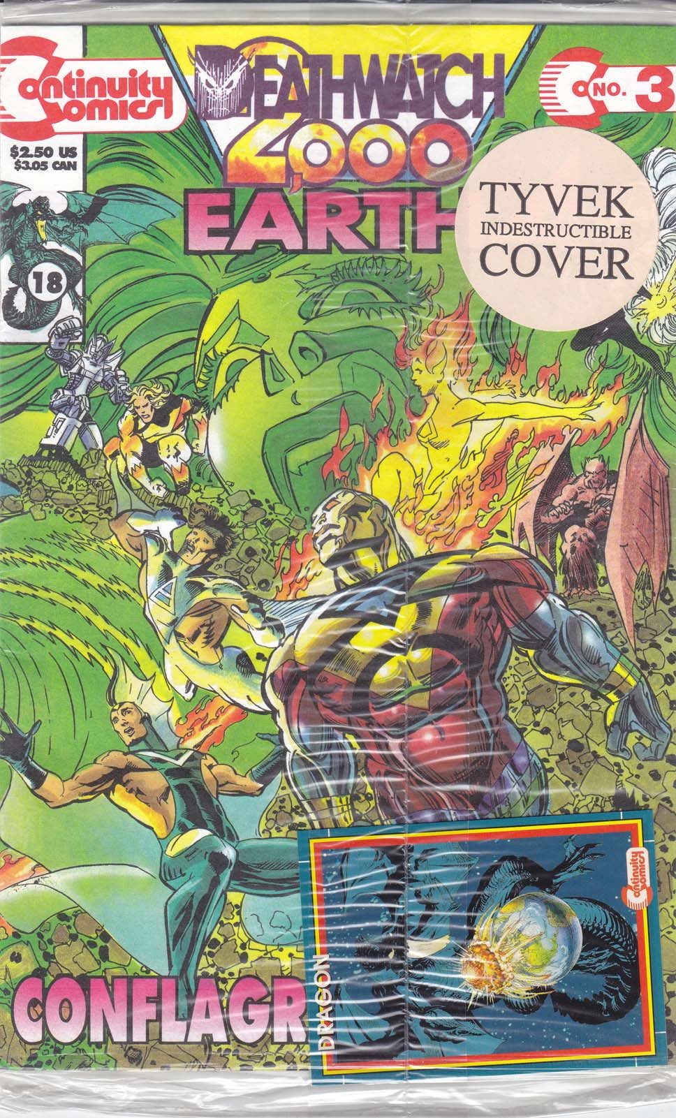 Earth 4 Deathwatch 2000 #3C (with card) VF ; Continuity Comic Book ...