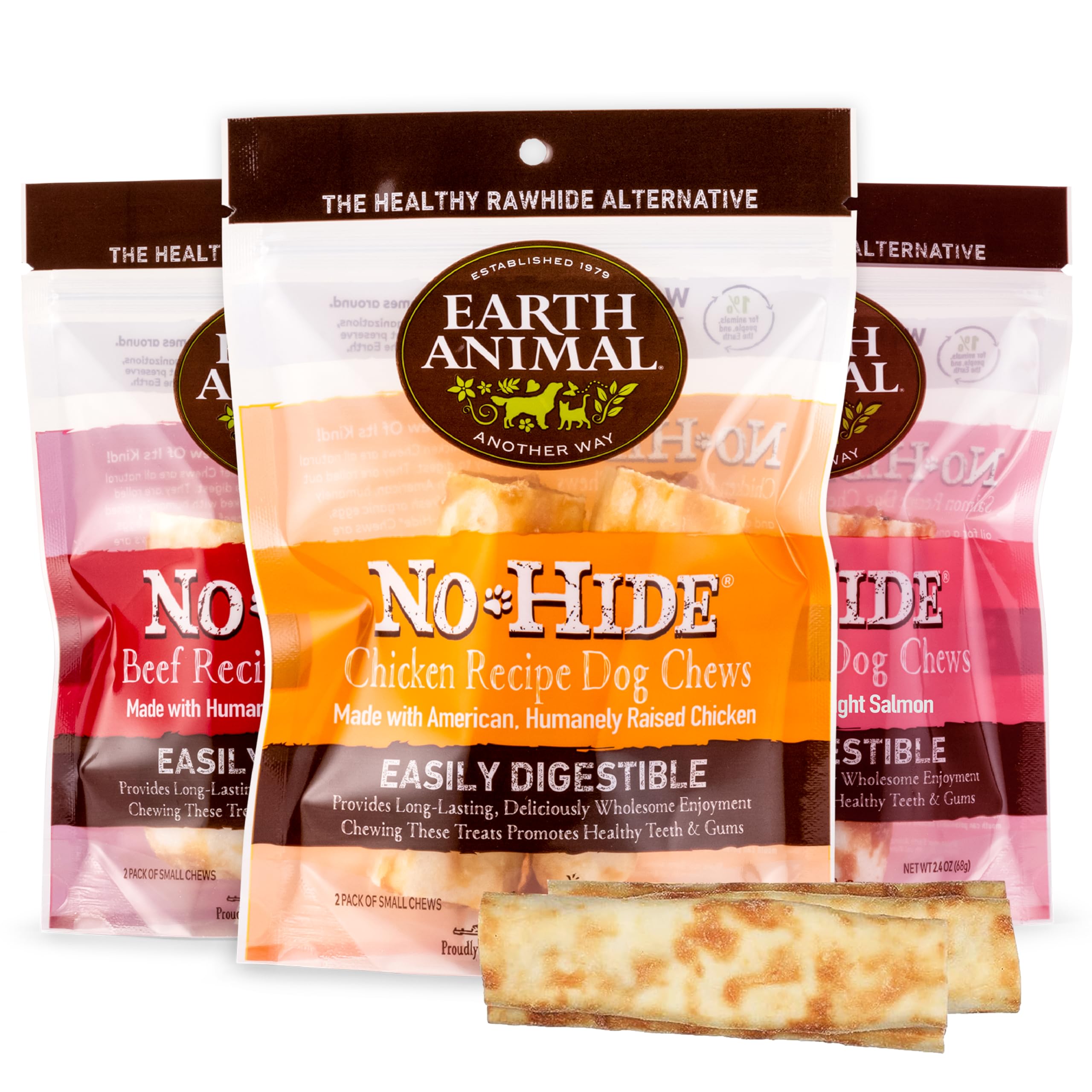 Earth Animal No Hide Small Long AD01 Lasting Dog Chew Rolls, Variety ...