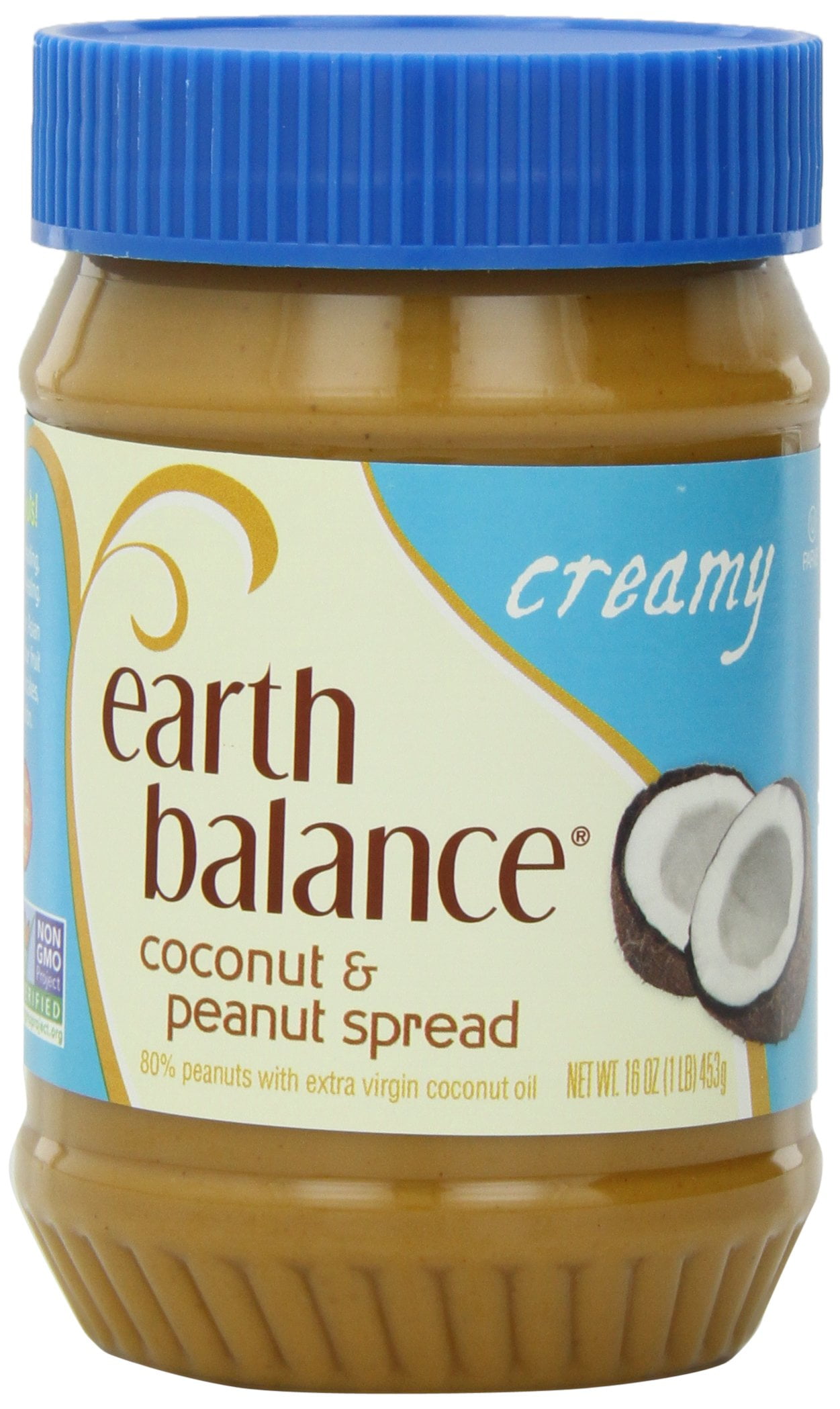 Earth Balance Creamy Coconut & Peanut Spread, Sweet Nut Food, 16oz ...