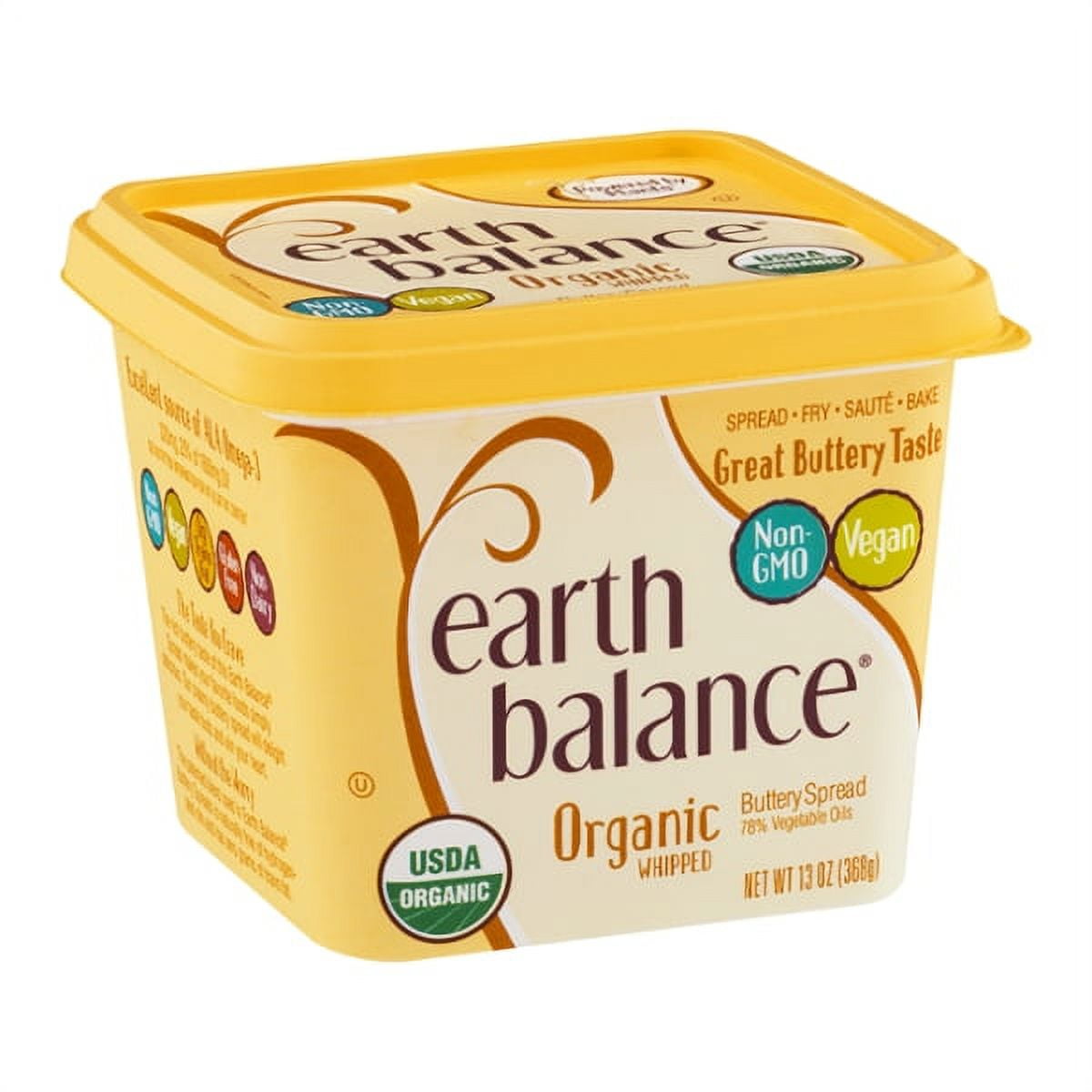 Earth Balance Organic Vegan Plant-Based Whipped Buttery Spread, 13 ...