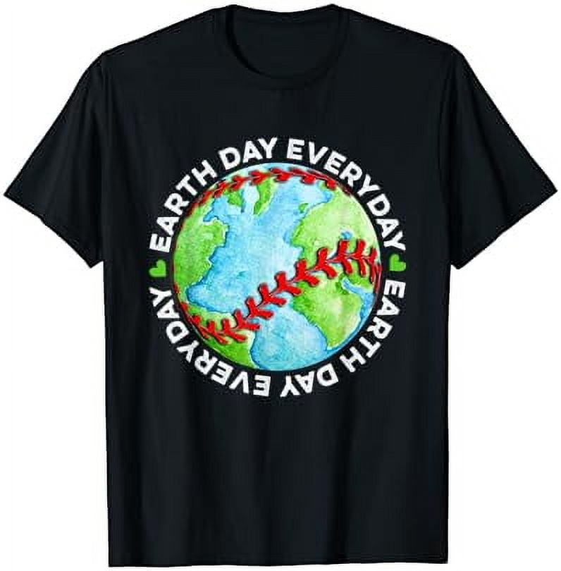 Earth Baseball Earth Day Sports Player Men Girls Boys Kids T-Shirt ...