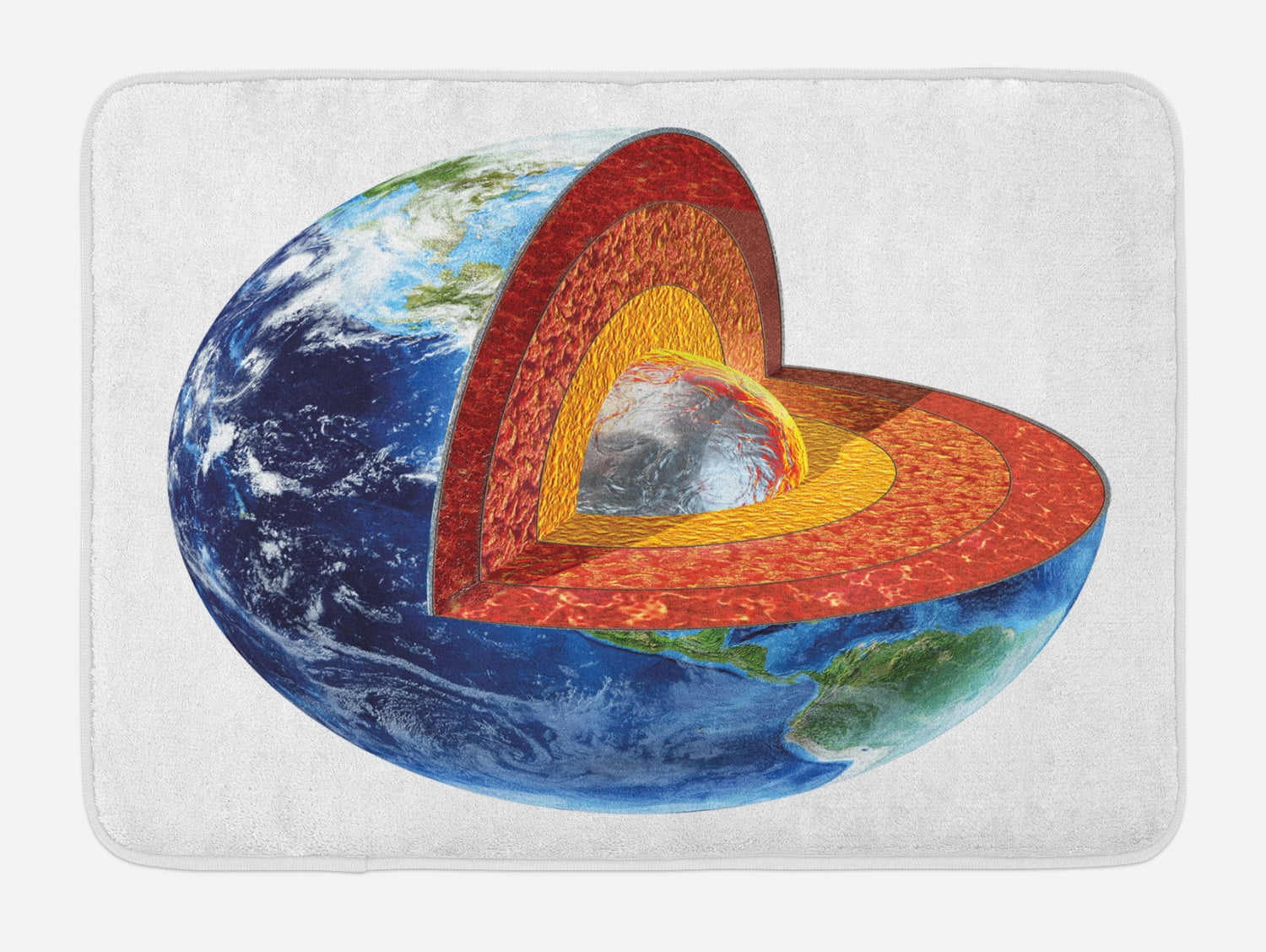 Earth Bath Mat, Earth Image Showing the Inner Core Geology and Science ...