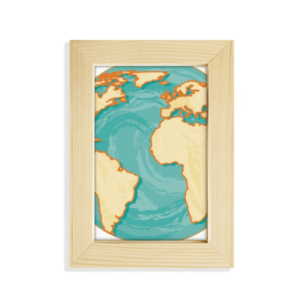 Earth Blue Ocean Yellow World Desktop Display Photo Frame Picture Art ...