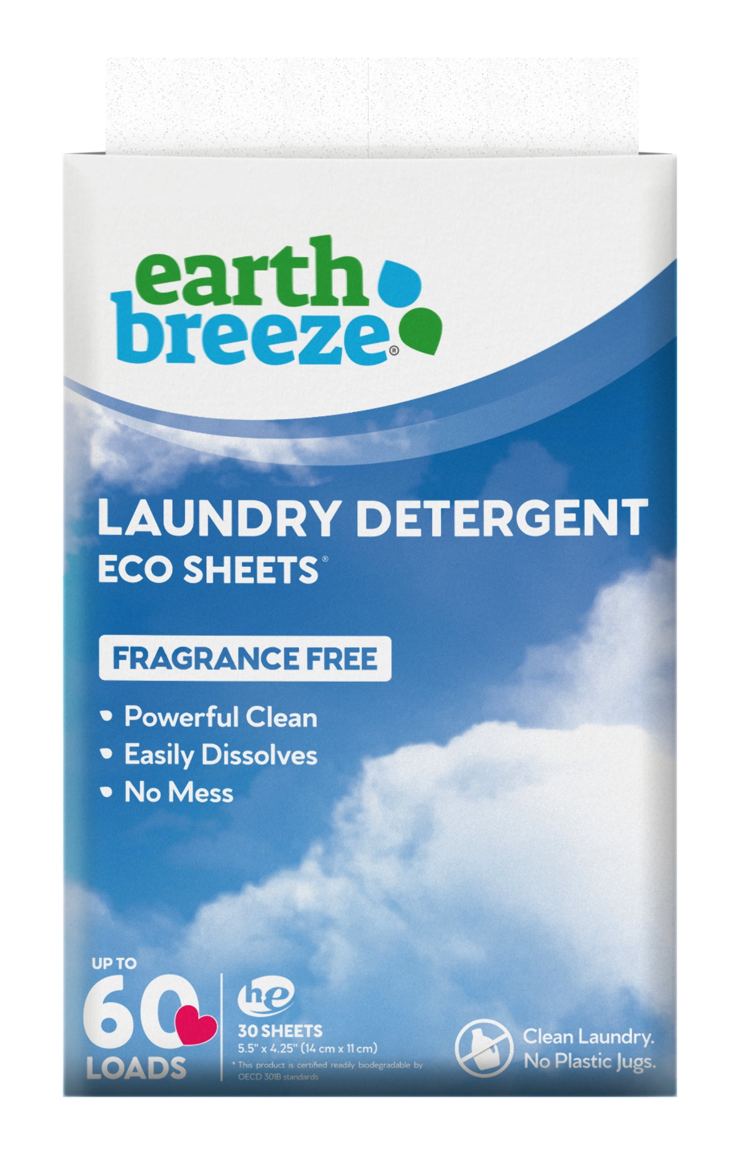 Easy, Sensitive, Eco-friendly Earth Breeze Laundry Detergent Sheets ...