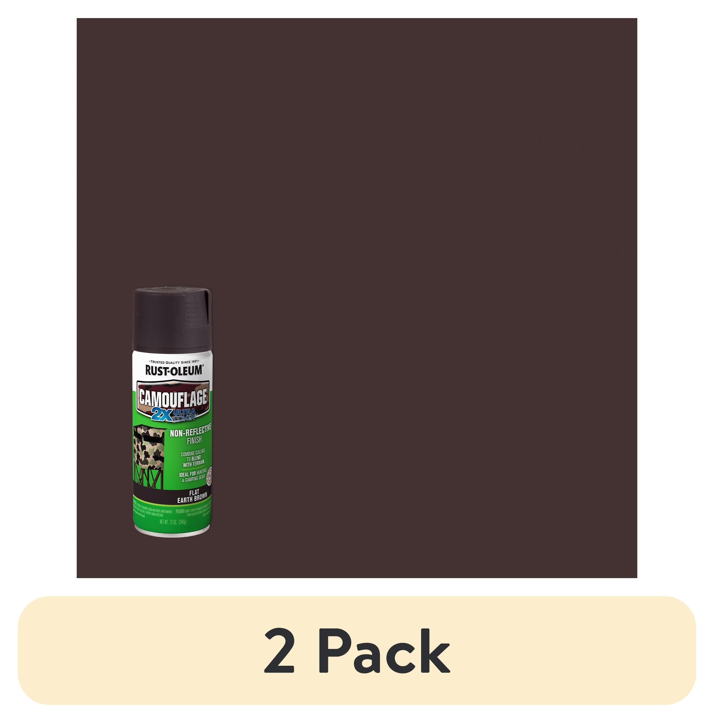 (2 pack) Earth Brown, Rust-Oleum Camouflage 2X Ultra Cover Spray Paint ...