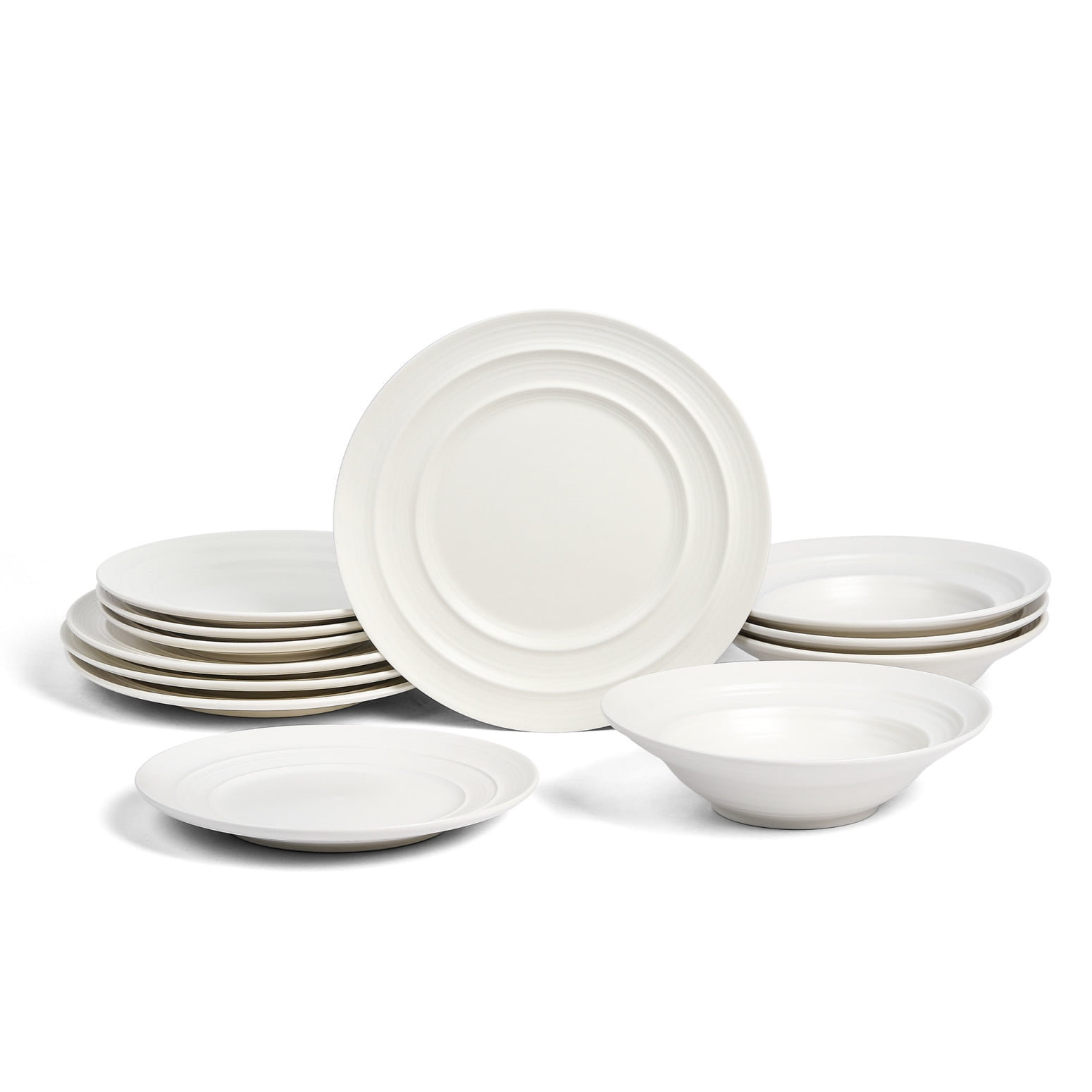 Earth & Clay Celeste 24-Piece Dinnerware Set Stoneware, Beige - Walmart.com