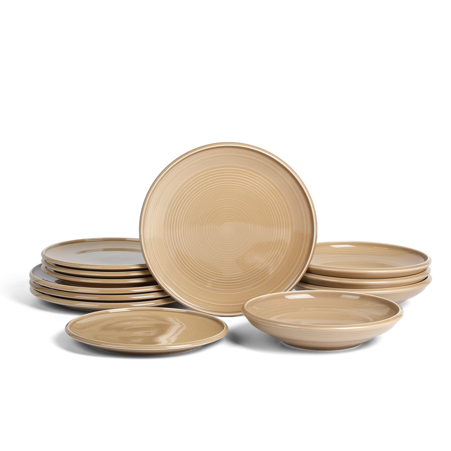 Earth & Clay Harmony 12-Piece Dinnerware Set Stoneware, Beige - Walmart.com