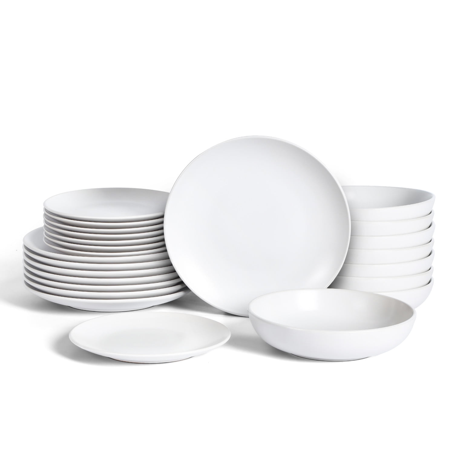 Earth & Clay Mia 12-Piece Dinnerware Set Stoneware, White - Walmart.com
