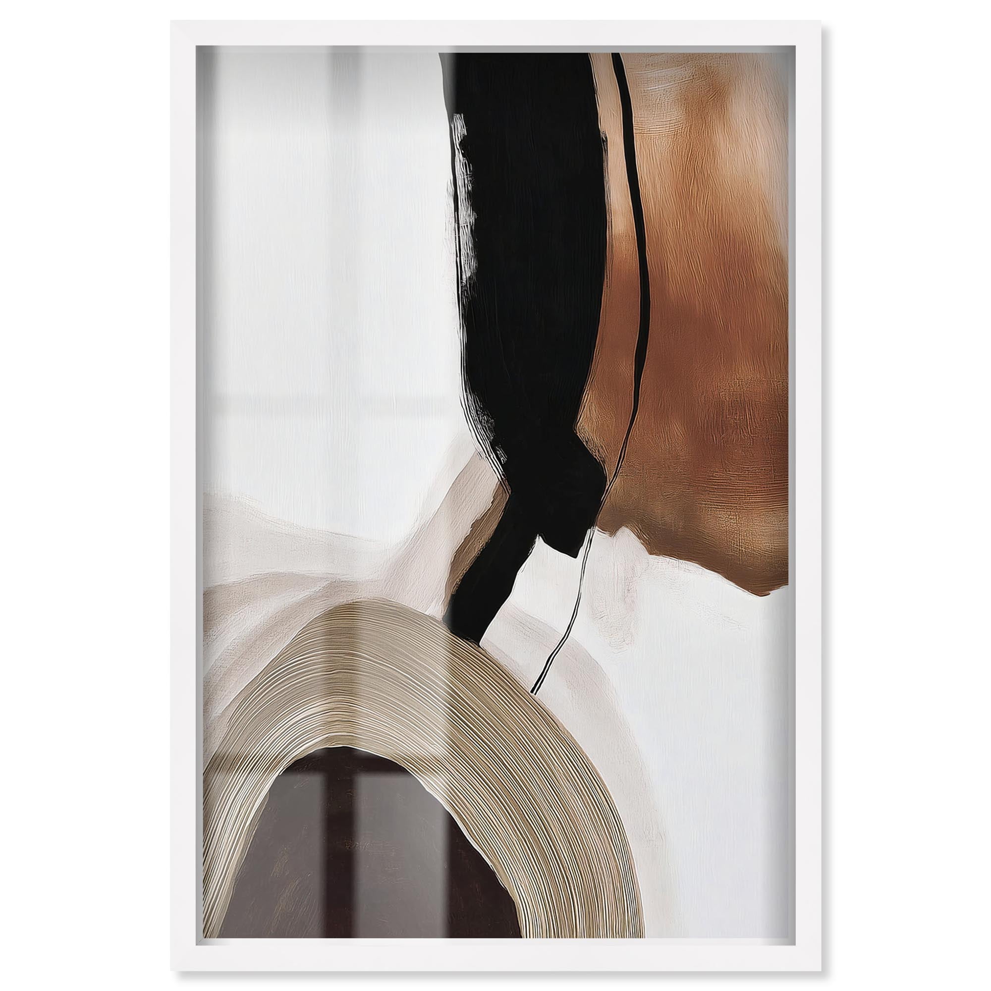 Earth Curve III Shadowbox Print Boho Wall Decor by Art Remedy, White ...