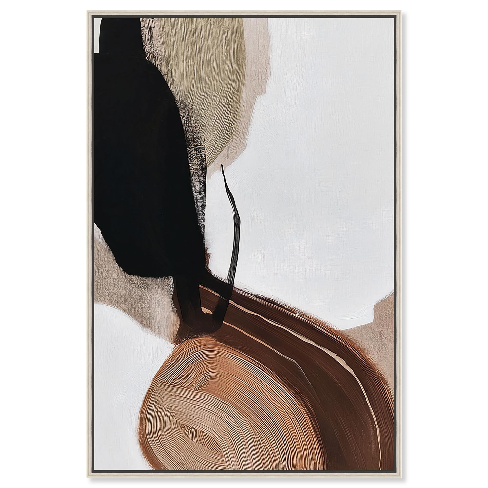 Earth Curve IV Canvas Print Boho Wall Decor by Art Remedy, Silver Frame ...